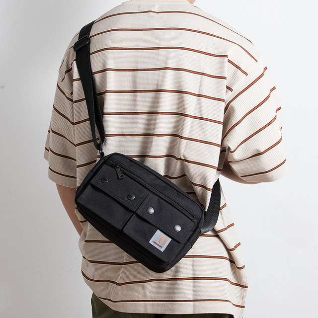 Cross -body bag men's canvas casual day shoulder bag simple work style ...