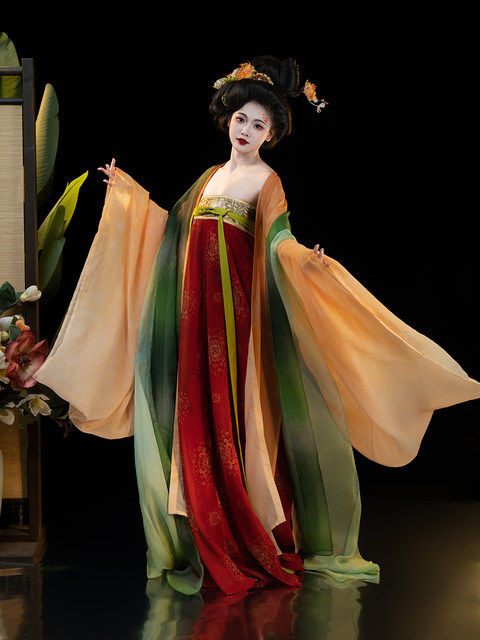 Shanchi Hanfu embroidered Tang style slim chest-length skirt big sleeve ...