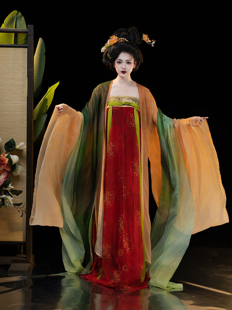 Shanchi Hanfu embroidered Tang style slim chest-length skirt big sleeve ...