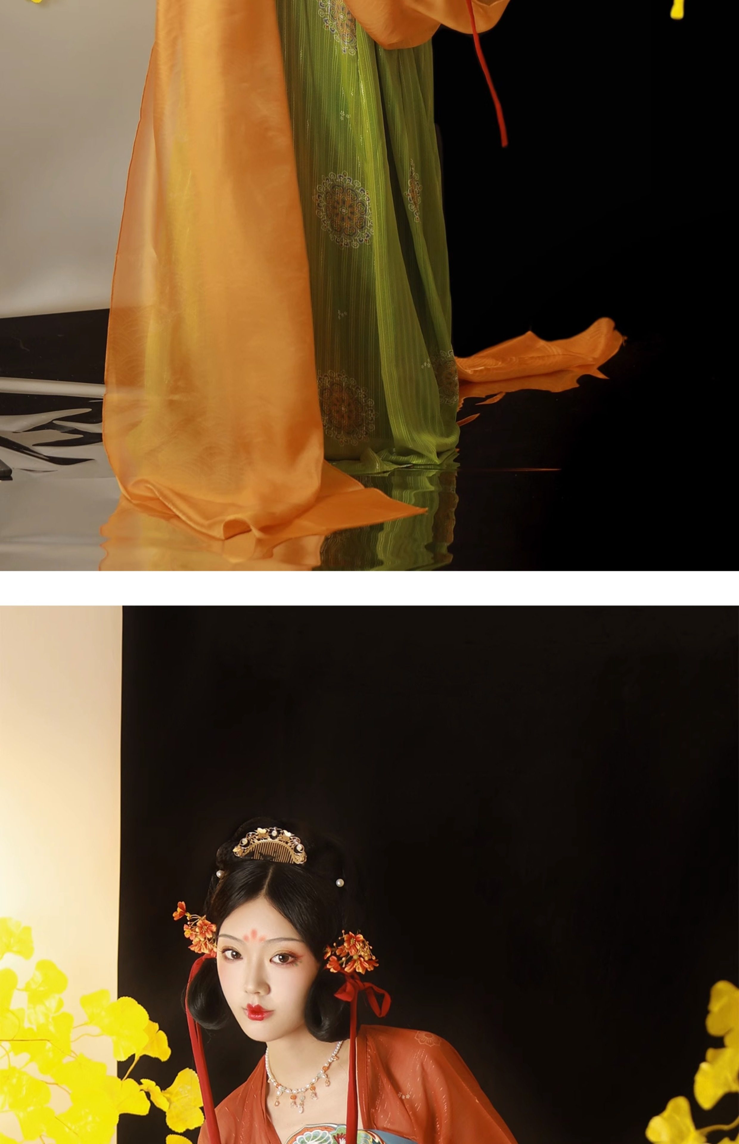 Shanchi hanfu 오리지널 슬림 가슴 길이 찢어진 스커트 탑 셔츠 재고 있음 | 산치 한푸 | 찢어진 치마 | 셔츠