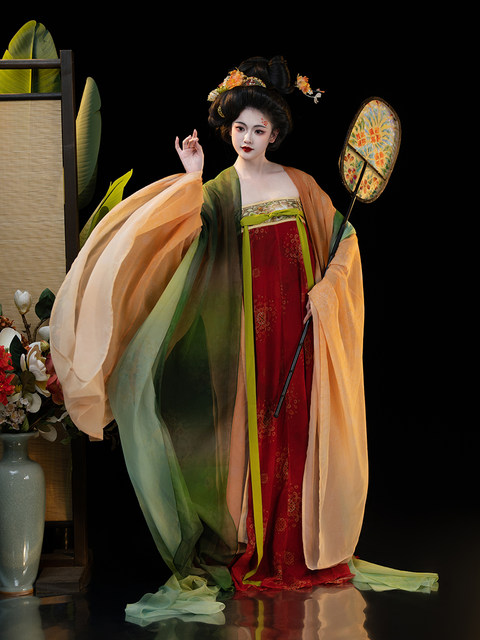 Shanchi Hanfu embroidered Tang style slim chest-length skirt big sleeve ...