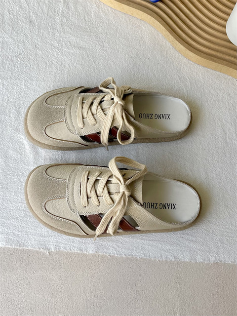 Soft-soled hollow moral training shoes, half-slippers, women's summer ...