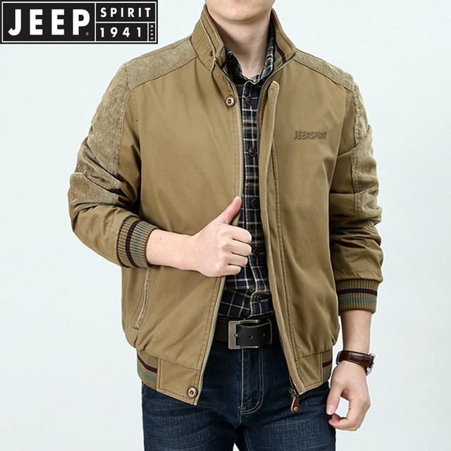 JEEP jacket men's spring and autumn pure cotton loose men's American ...