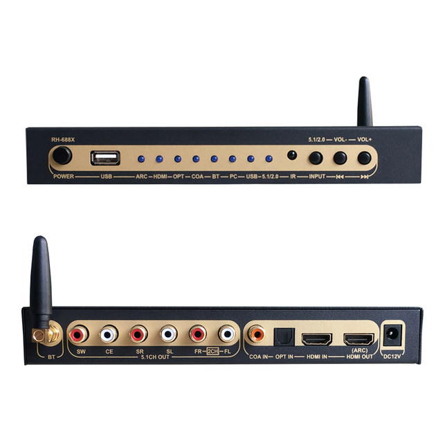 DTS Dolby 5.1 decoder fiber -fiber coaxial HDMI audio digital USB sound card ARC Bluetooth U ...