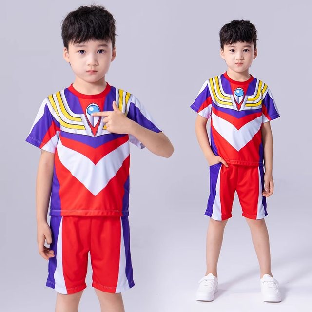 Genuine Ultraman Clothes Boys Summer Children's Suit Zero Boy Glowing ...