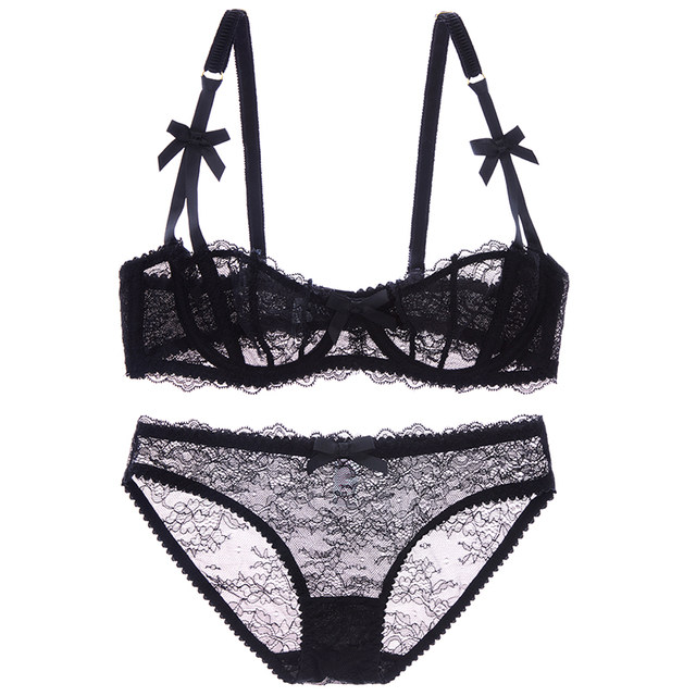 Ultra -thin without sponge half -cup bra, bras, mesh full transparent ...