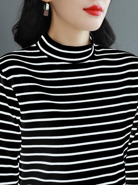 Half turtleneck double-sided German velvet base shirt for women in ...