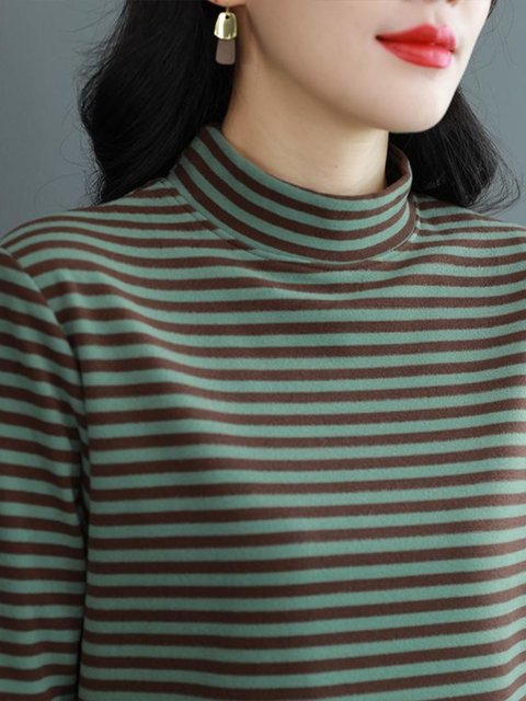 Half turtleneck double-sided German velvet base shirt for women in ...