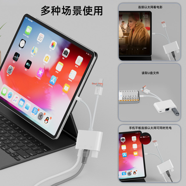 Applicable to the Apple mobile phone network cable converter Lightning ...