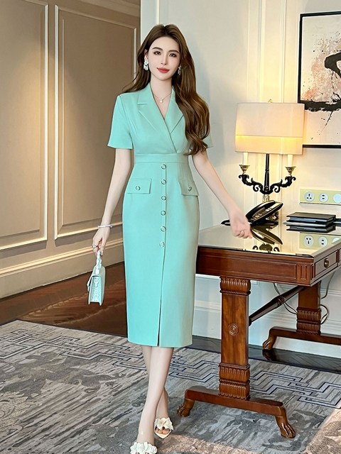 Leisure professional work clothes Short -sleeved suit dress female ...