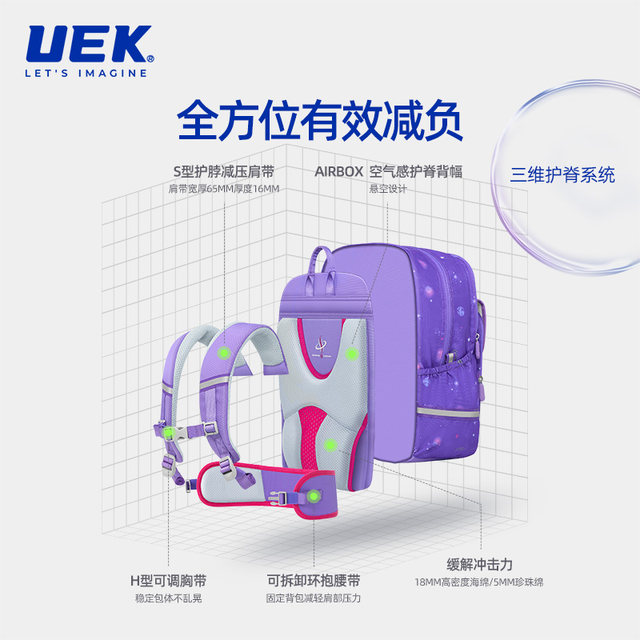 Uek children's schoolbags, primary school students, grades 1, 3 to 5 ...