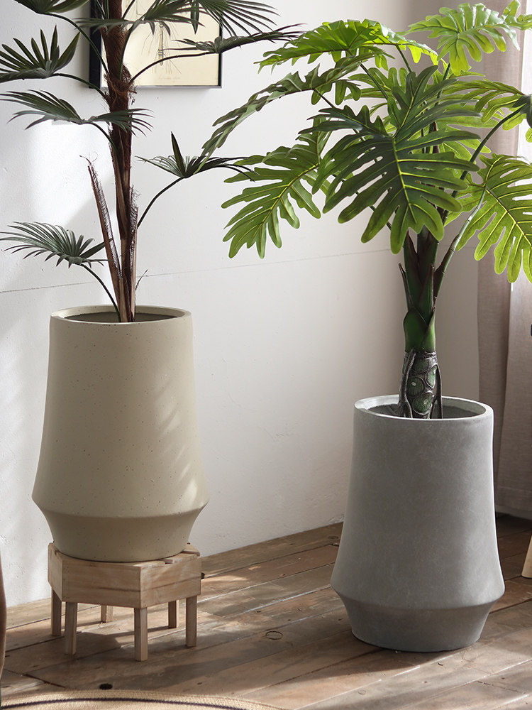 Nordic Simple Magnesium Mud Large Flowerpot - Indoor Plant Pot for Home ...