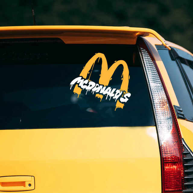 Graffiti M Tesla McDonald's Car Sticker Creative Car Sticker Tablet ...