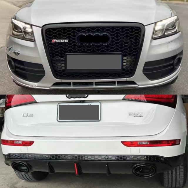 Applicable to 09-12 Audi Q5 modified RSQ5 honeycomb mid-net rear lip ...