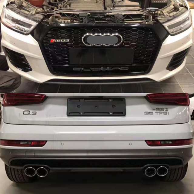 Suitable for 13-18 Audi Q3 modified rsq3 honeycomb center grille sline ...