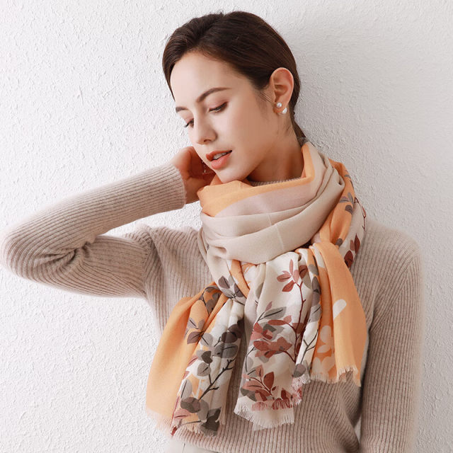 Shanghai Story 100% Wool Scarf Women's Autumn and Winter Scarf Large ...
