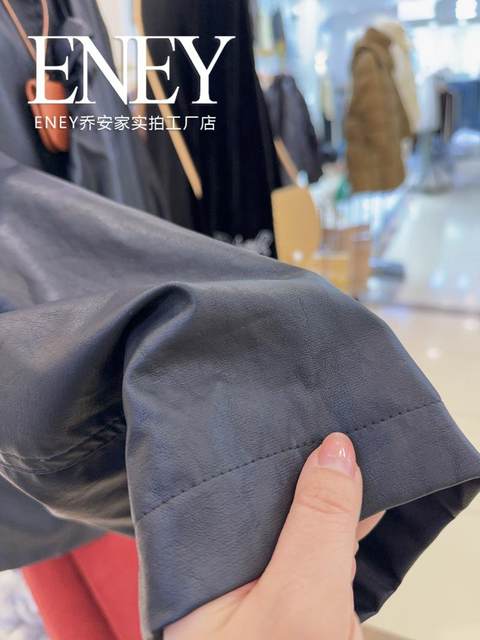 Matte delicate leather ~ slack dressing blogger style plaid mid-length ...