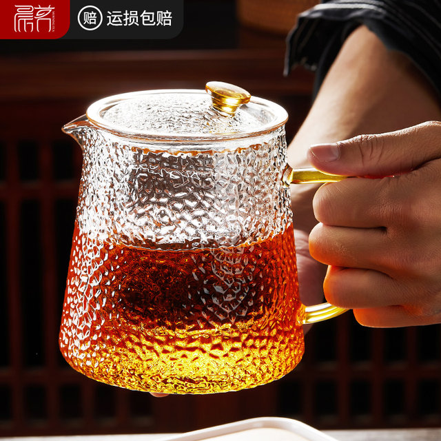 Teapot glass hammer pattern kettle single pot home cooking tea ...