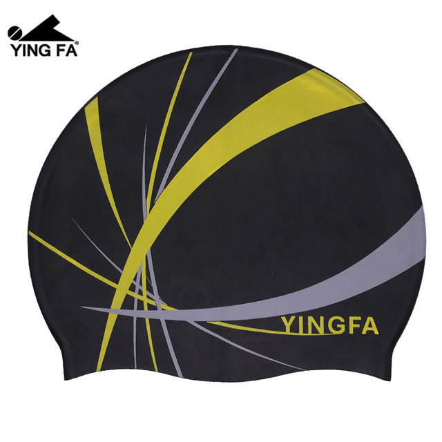 Yingfa Swimming Cap for Men and Women Adult Fashion Printed Silicone Waterproof Anti-Slip ...