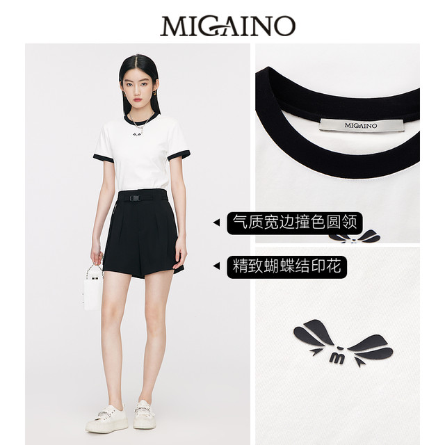Migaino Manyano T-shirt Women's 2024 Summer New Casual Simple Print ...