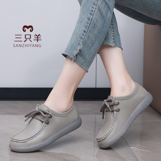 Three Sheep New Genuine Leather Lace Up Single Shoes Round Toe Soft ...