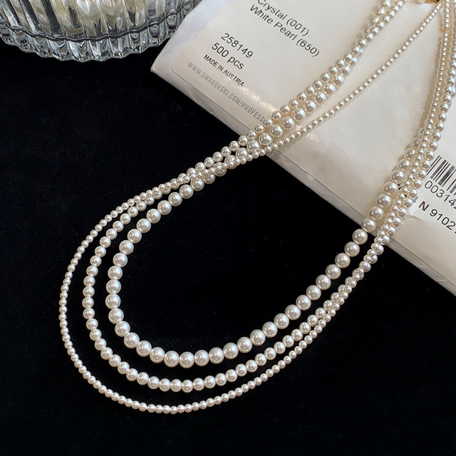 Xiangnan genuine Shijia ultra-fine pearl necklace niche high-end light luxury millet bead ...