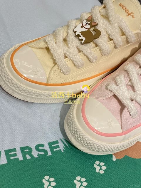 Converse 1970S plush tail Corgi cat low-top canvas shoes A11614CA11615C