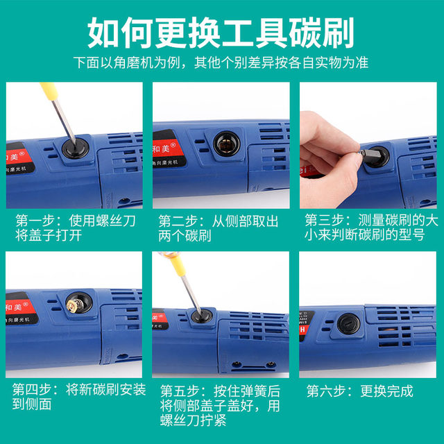 Angle grinder, carbon brush, electric hammer, cutting machine, polisher ...