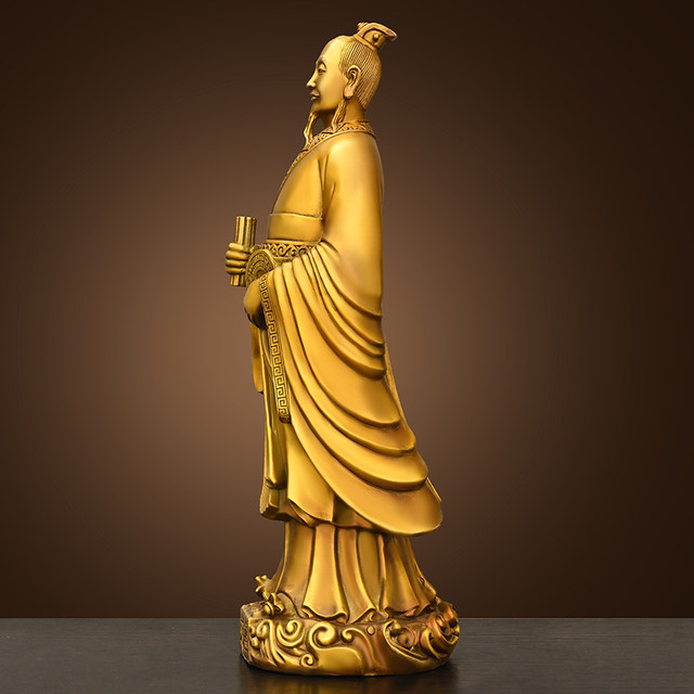 Brass Copper Fan Li Bronze Statue Wencai God Station Like Shang Sheng ...