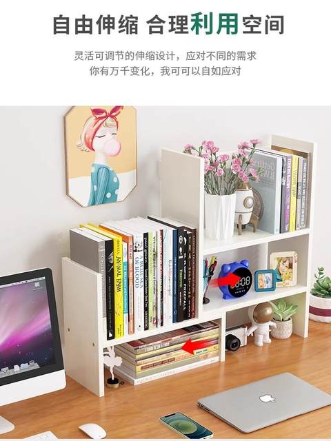 Bookshelf desktop storage rack simple multi-layer desk student office ...