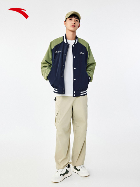 ANTA Jacket Unisex Retro Single Jacket College Style Sports Outdoor ...