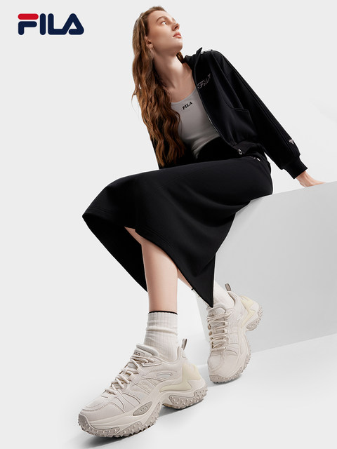 FILA official fish bone 3 dad shoes women's shoes winter new thick ...