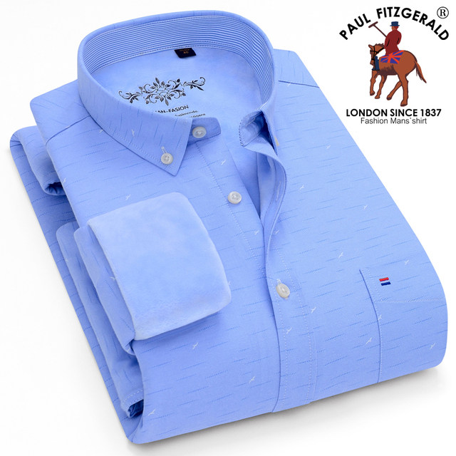 Paul warm shirt men plus velvet thickened winter long -sleeved shirt ...