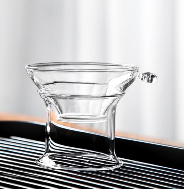 Transparent glass tea leak filtration fine net tea filter kung fu tea ...