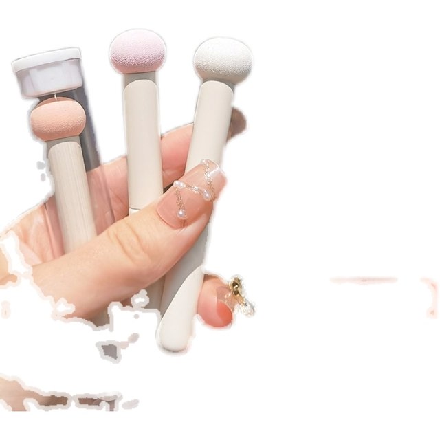 Mushroom head concealer brush with cover, round head, sponge head, dark ...
