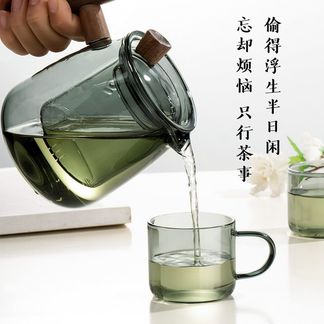 Tea cup thickened glass cup cup, heat -resistant kung fu tea set ...