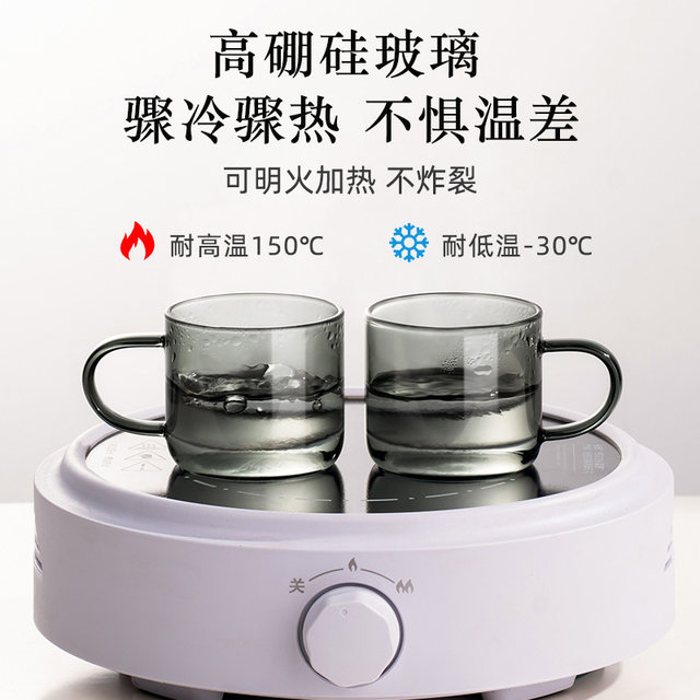 Tea cup thickened glass cup cup, heat -resistant kung fu tea set ...