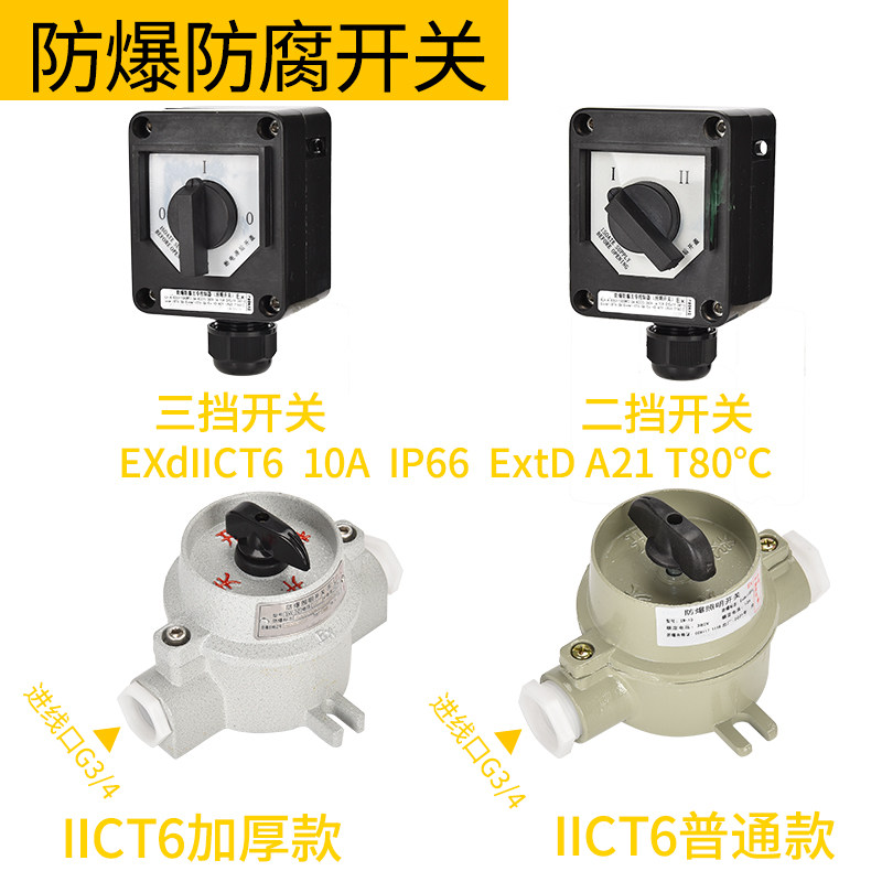 Explosion-Proof Switch for Lighting with Wall Mounting Option