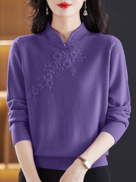 Autumn and winter 100% pure woolen sweater tops high-end foreign style ...