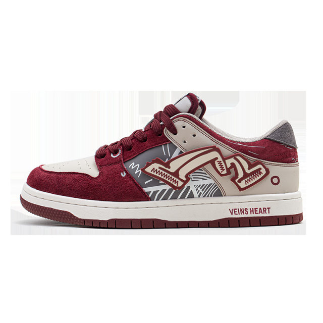MRA wine red board shoes men's shoes 2024 summer new niche retro street ...