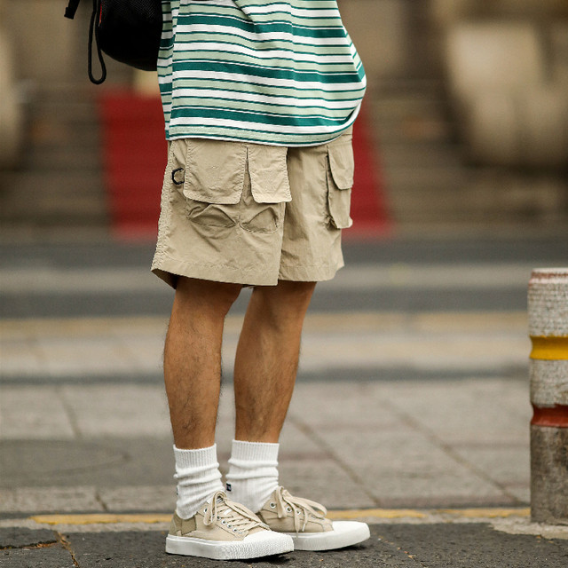 DKSTORE homemade casual large pocket workwear short men's summer new ...