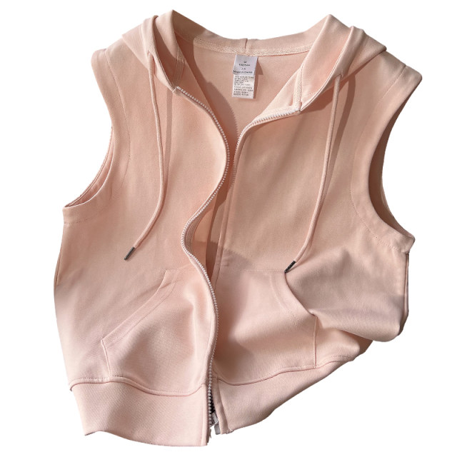 Loly hooded horse clip vest jacket women with 2024 new simplicity and ...