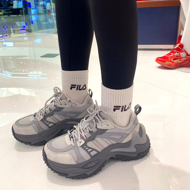 FILA Fili Fish Three Daddy Shoes Female 2024 Spring New Sports Leisure ...