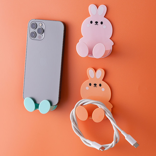 Cartoon punch-free plug hook plug socket bear plug storage hook holder ...