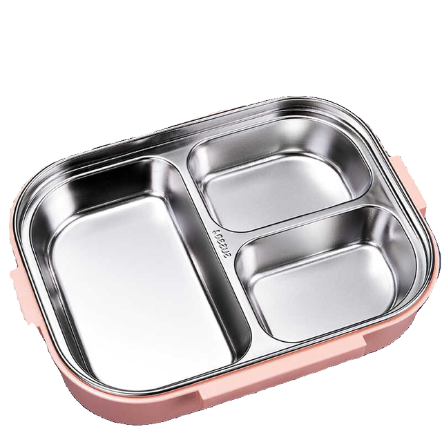 304 stainless steel lunch box student 2 grid large thermal insulation lunch box microwave oven ...