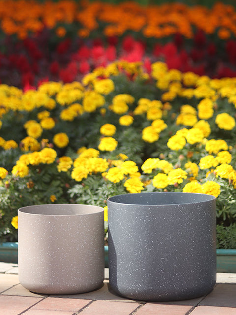 Flower pots, household straight pots for growing flowers, simple resin ...