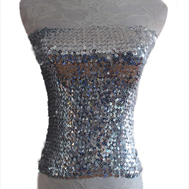 Bling glitter sequin tube top female female summer Korean version of ...