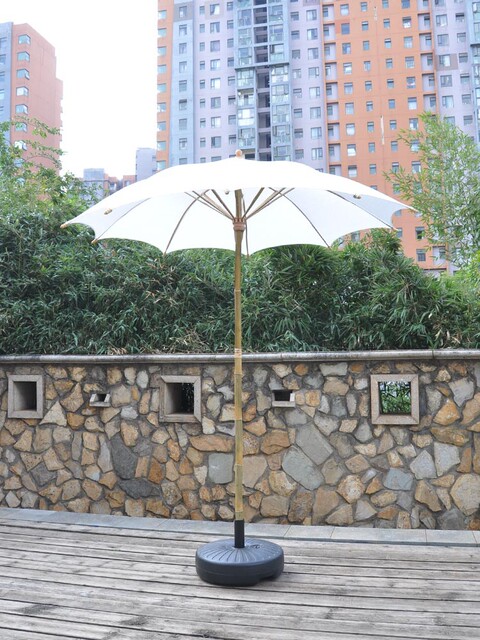 Mid -pillar umbrella water tank Outdoor parasol base Bamboo umbrella ...