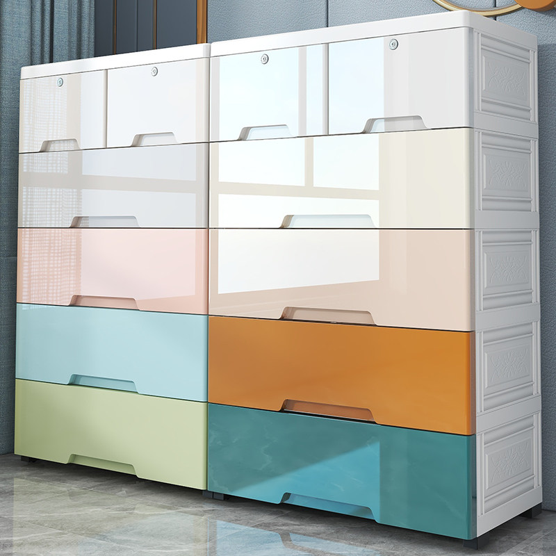 Bai sen story 70cm Wide Plastic Drawer Storage Cabinet - Large Capacity