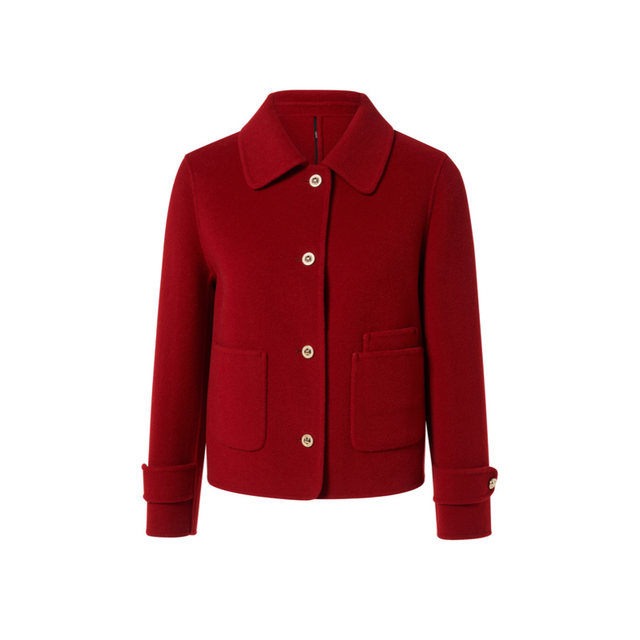 Collatier Women's Winter Sheep Wool Double-sided Wool Coat Short Woolen ...